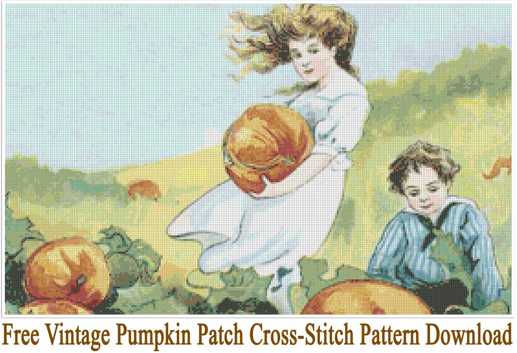 Friday Freebie – Vintage Pumpkin Patch Cross-Stitch Pattern Download ...